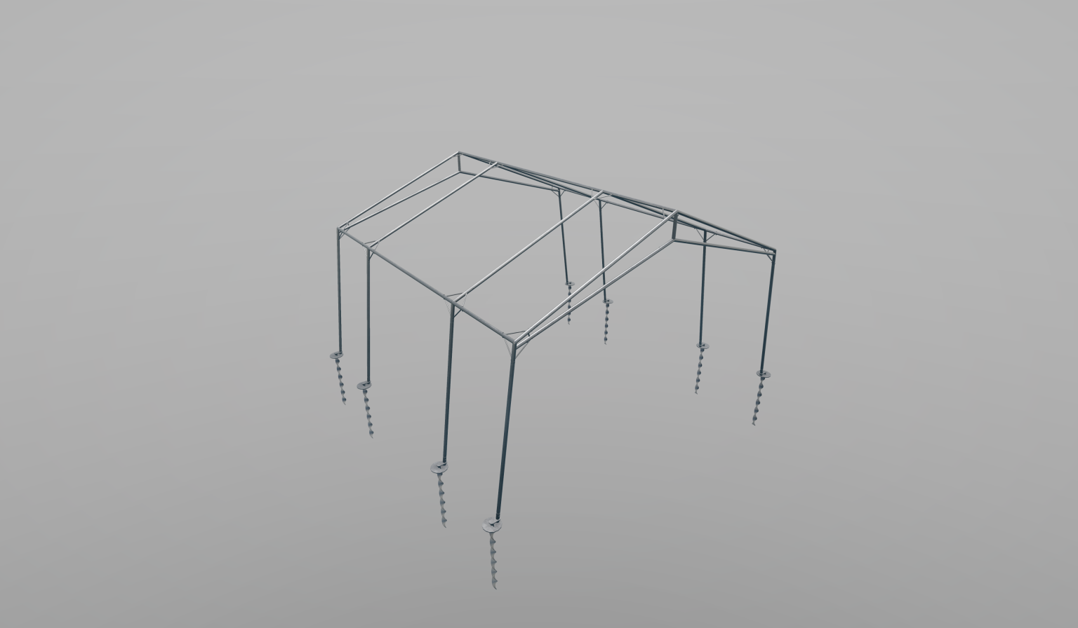4.5 × 4.3 Tent Frame Skeleton – Free Reference Model - Steel Drawings