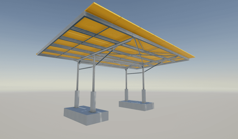 430W–455W Solar Panel Canopy – Free Reference Model - Steel Drawings
