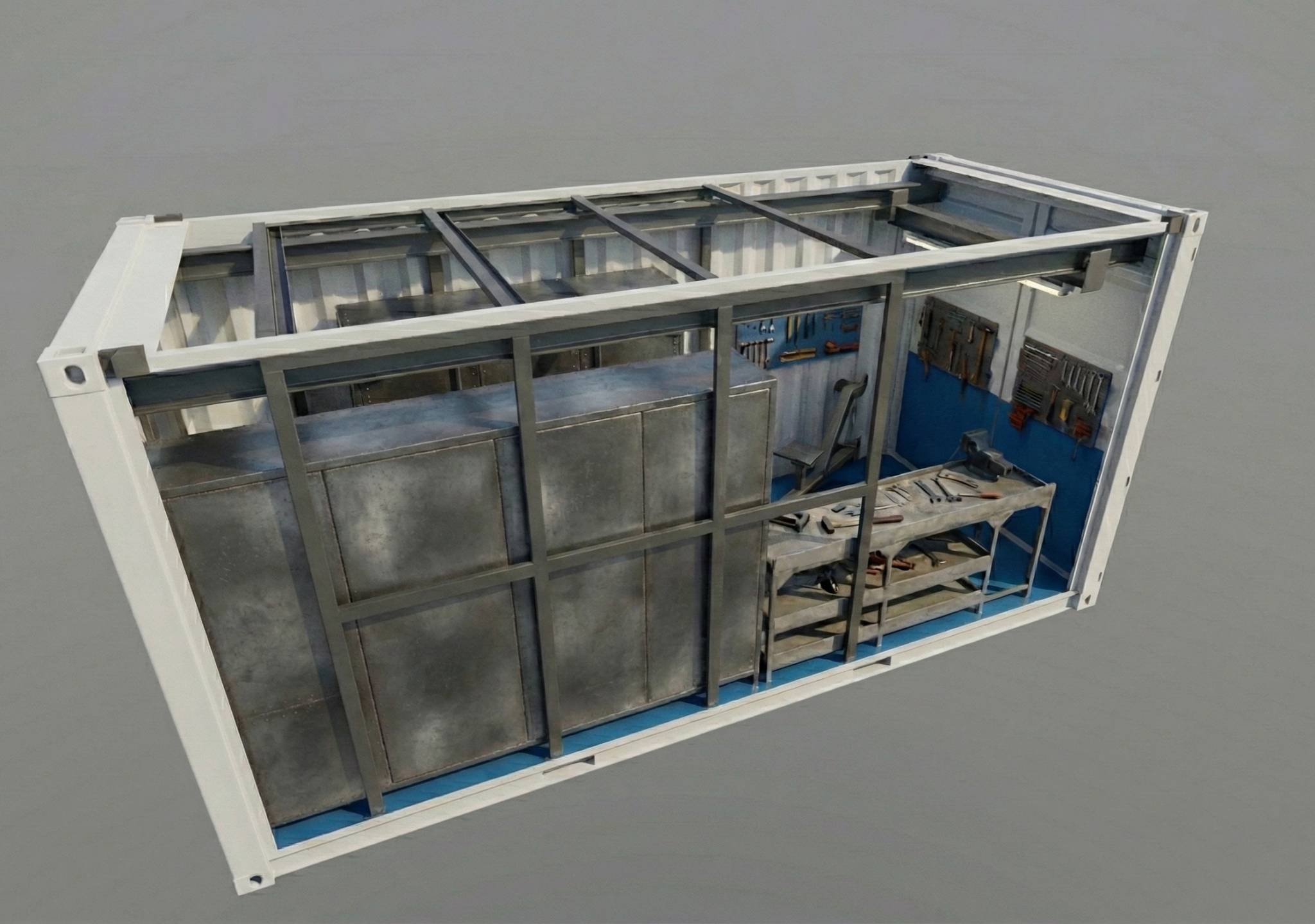20ft Container Workshop – Free Reference Model - Steel Drawings